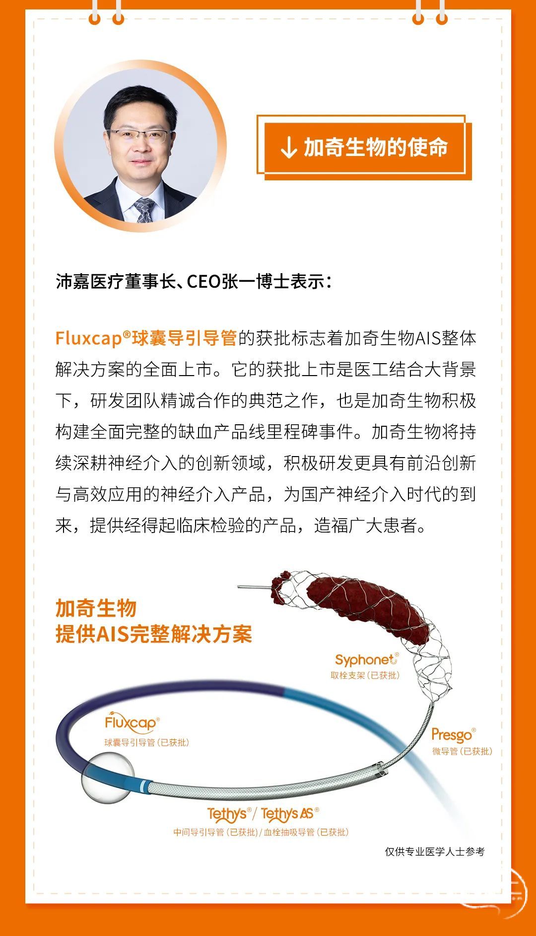 加奇生物Fluxcap®球囊导引导管获批上市，助力急性缺血性卒中患者救治 - 脑医汇