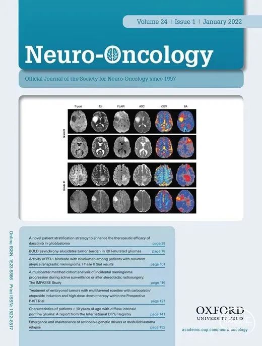 《Neuro-Oncology》2022年1月文章 - 脑医汇 - 神外资讯 - 神介资讯