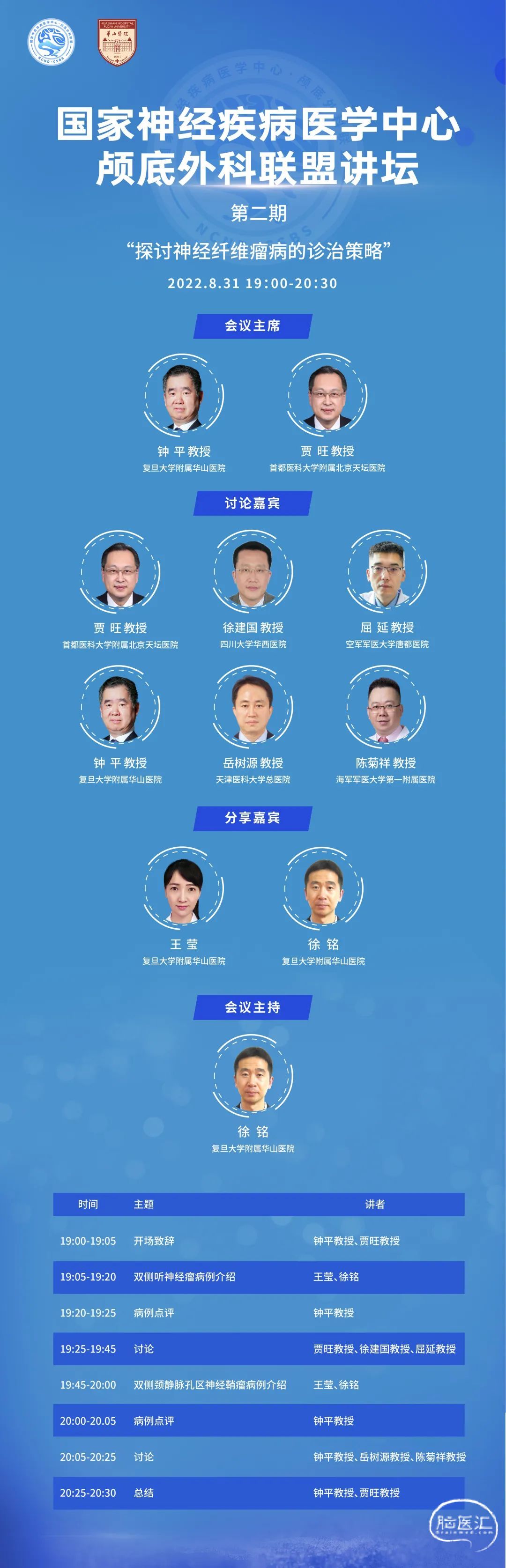 【8月31日1900直播】国家神经疾病医学中心颅底外科联盟讲坛第二期：探讨神经纤维瘤病的诊治策略，欢迎观看！ 脑医汇 神外资讯 神介资讯