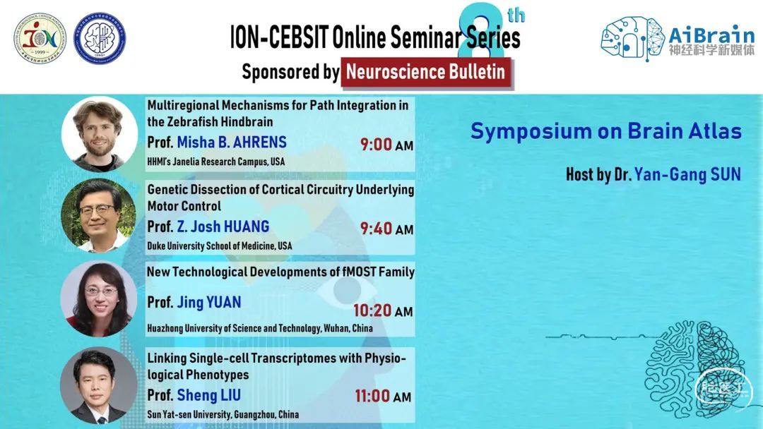 「8月1日9:00直播」大咖云集+英文实时字幕+脑图谱主题：中科院神经所联合Neurosci. Bull. 在线学术研讨会 - 脑医汇