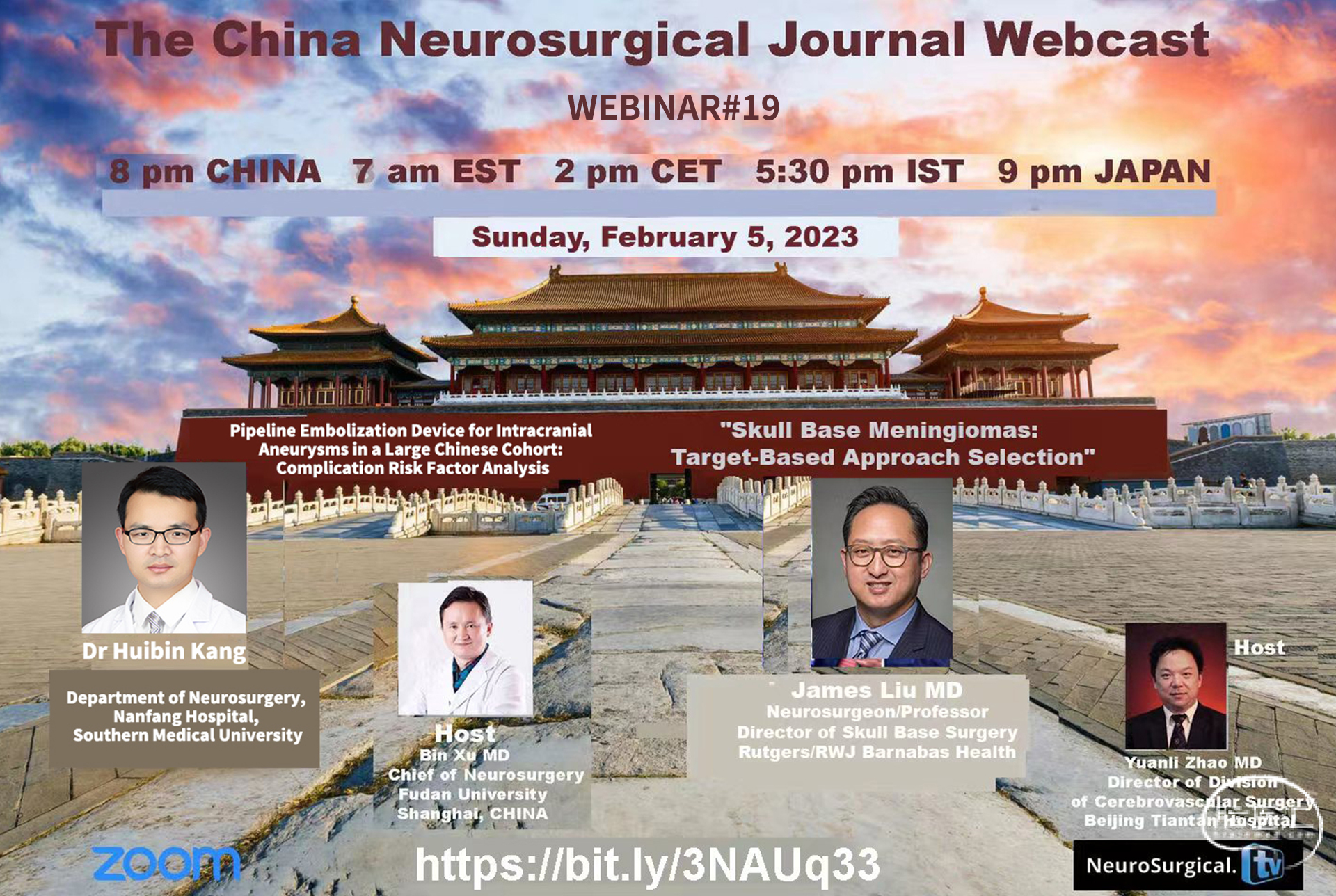 【2月5日20:00直播】THE CHINESE NEUROSURGICAL JOURNAL WEBINAR#19 - 脑医汇