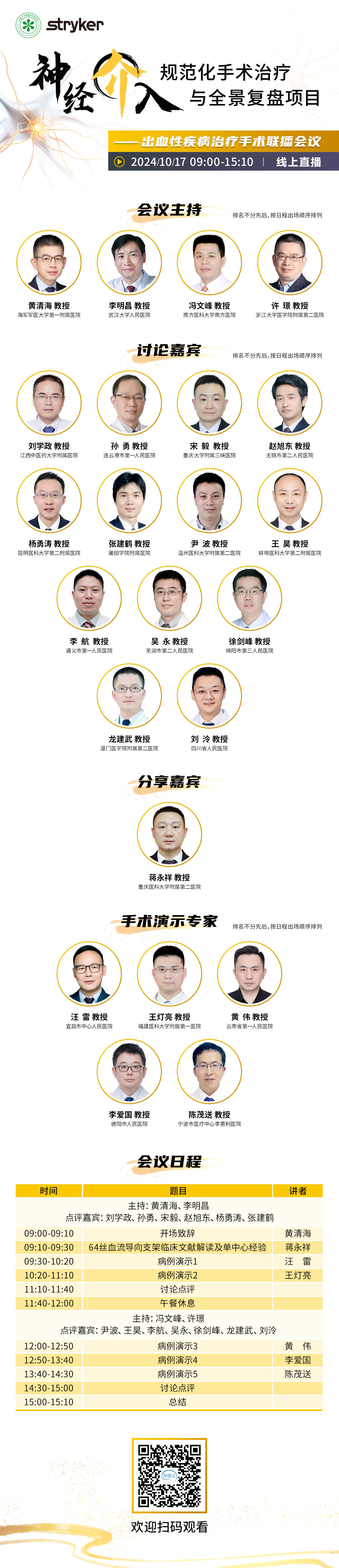 神经介入规范化手术治疗与全景复盘项目——出血性疾病治疗手术联播会议 64丝血流导向支架临床文献解读及单中心经验 脑医汇
